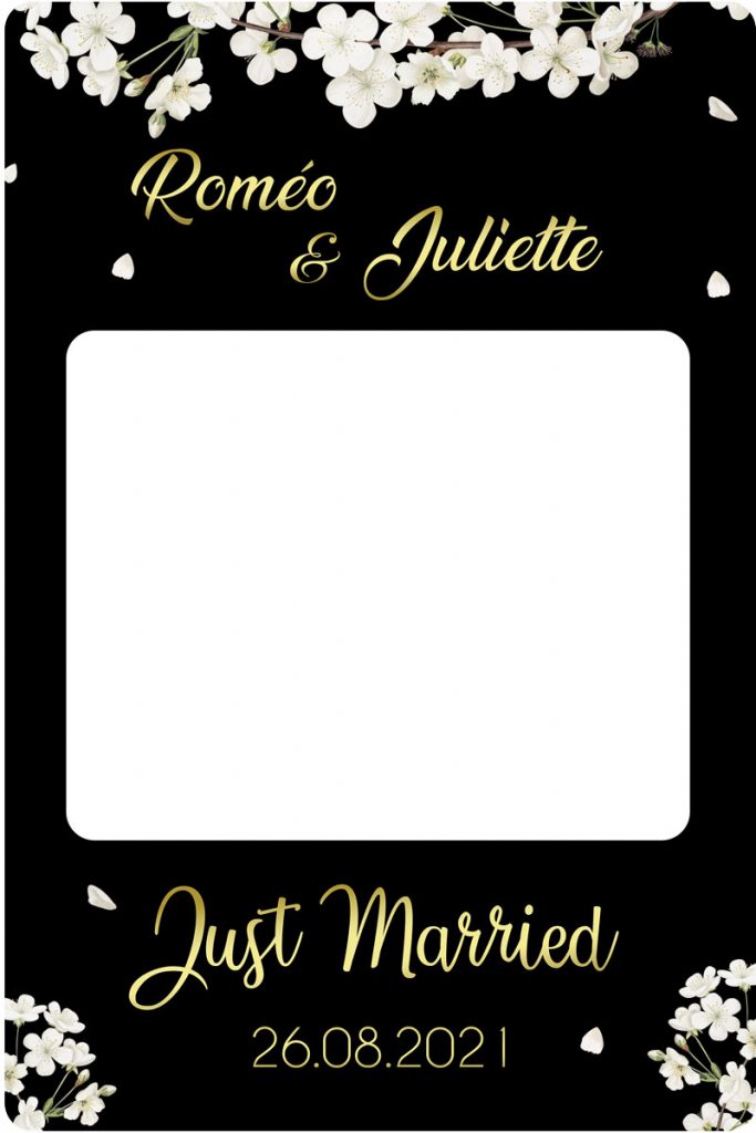 Cadre Photobooth à Personnaliser - Tropical White & Gold | PrintParty