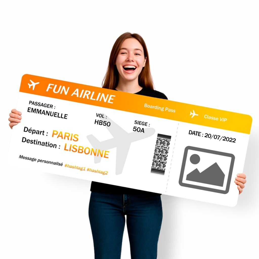 Billet D'avion Géant Personnalisable - Fire | PrintParty