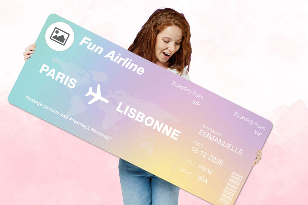 Cadeau Original - Billet D'avion XXL à Offrir Pour Un Voyage